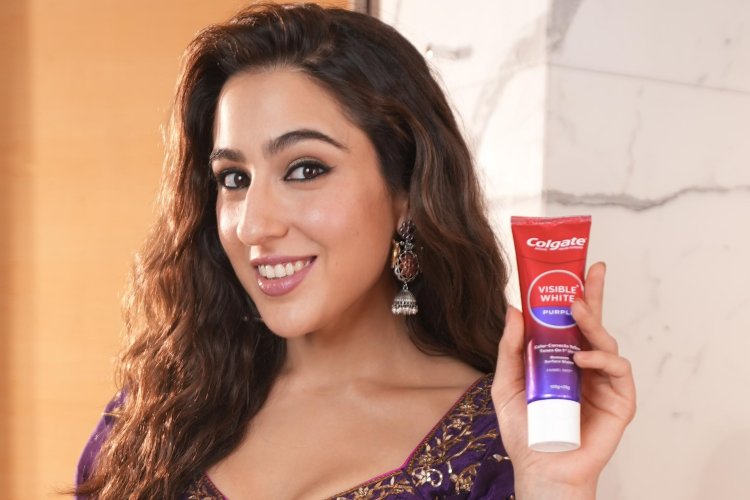 Sara Ali Khan Shines with Colgate Visible White Purple Campaign - Home